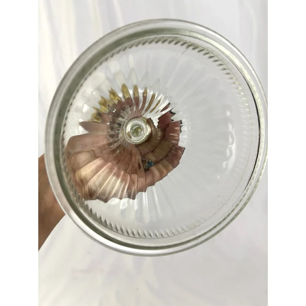 Vintage | Accents | Vintage Clear Glass Hurricane Oil Lamp Frosted ...
